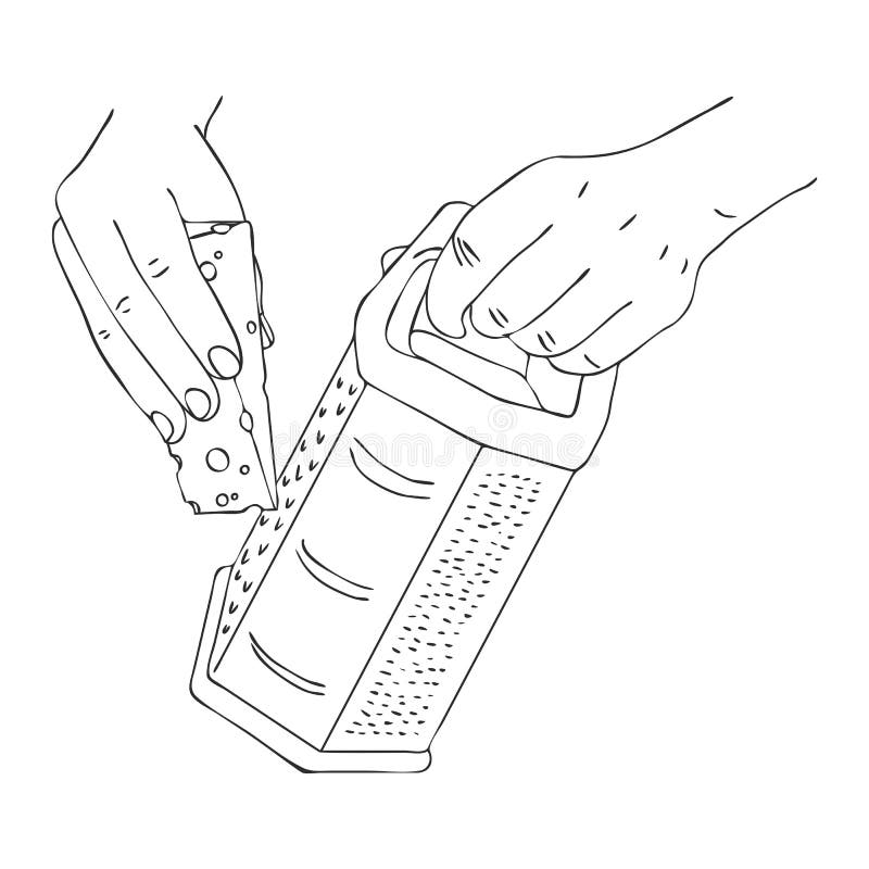Cocinar La Mano Con Queso Y El Rallador Ilustración del Vector ...