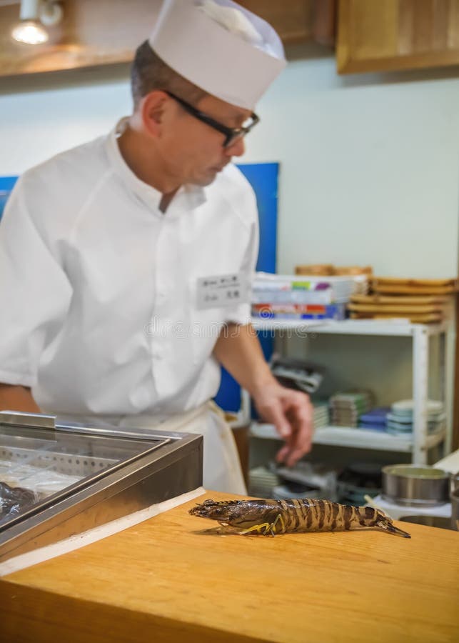 Cocinero de sushi japonés imagen editorial. Imagen de asia - 40847525