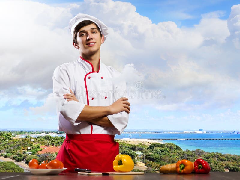 Cocinero en la cocina imagen de archivo. Imagen de salud - 41684099