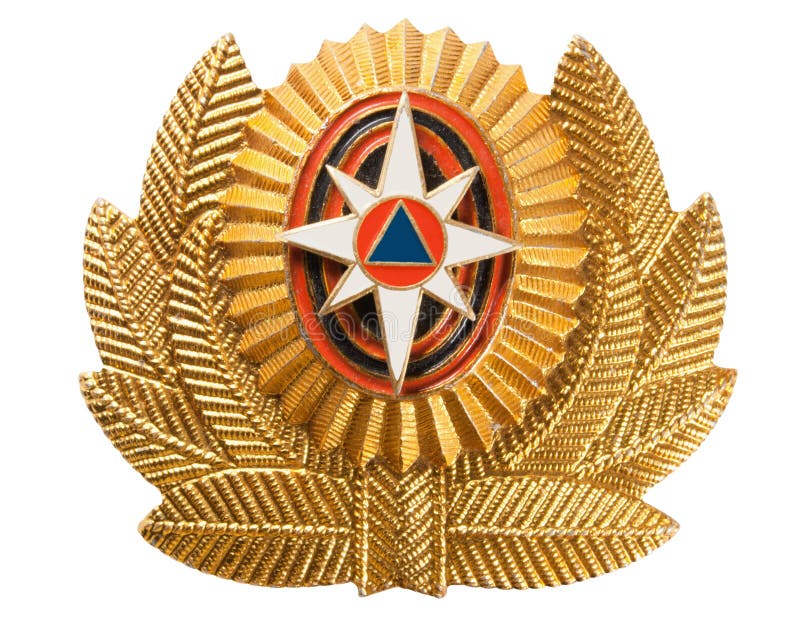 Cockade EMERCOM of Russia stock image. Image of star - 18898371