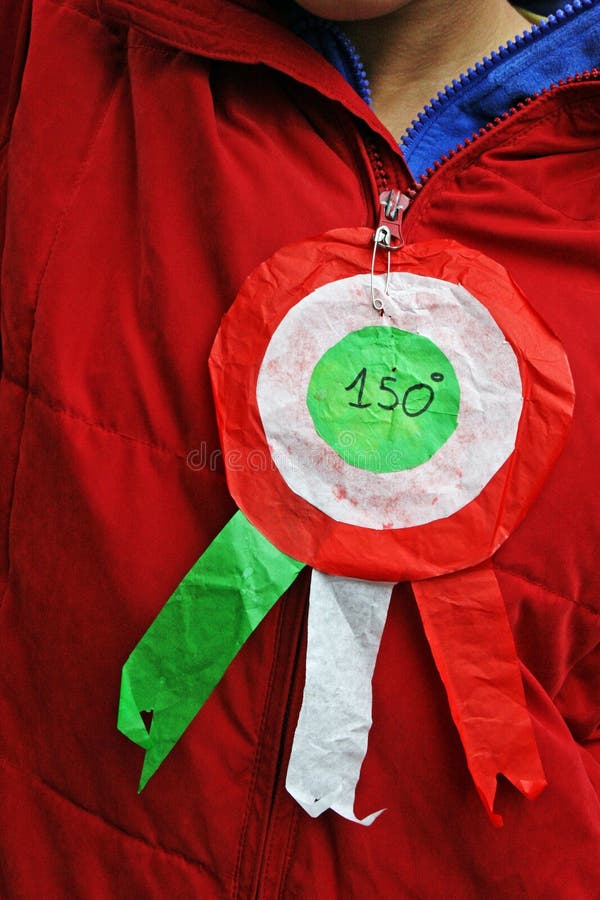 Cockade with the Italian Flag Stock Photo - Image of years, green: 23184520