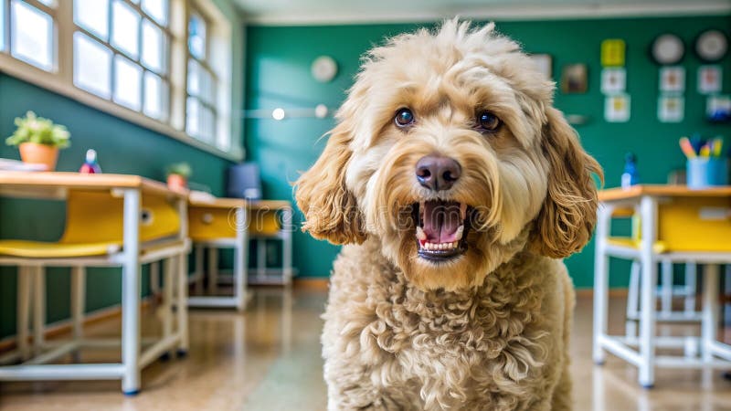 Cockapoo dog angry school stock illustration. Illustration of puppy ...