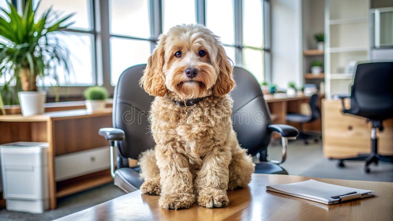Cockapoo dog stay office stock illustration. Illustration of design ...