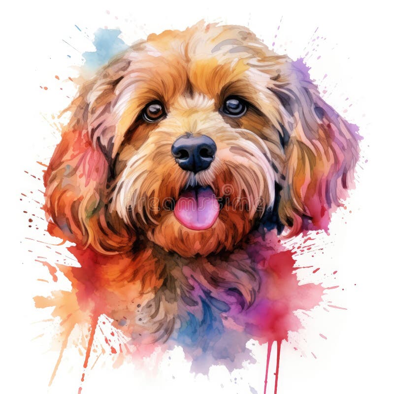 Cockapoo stock illustration. Illustration of handpainted - 328676014