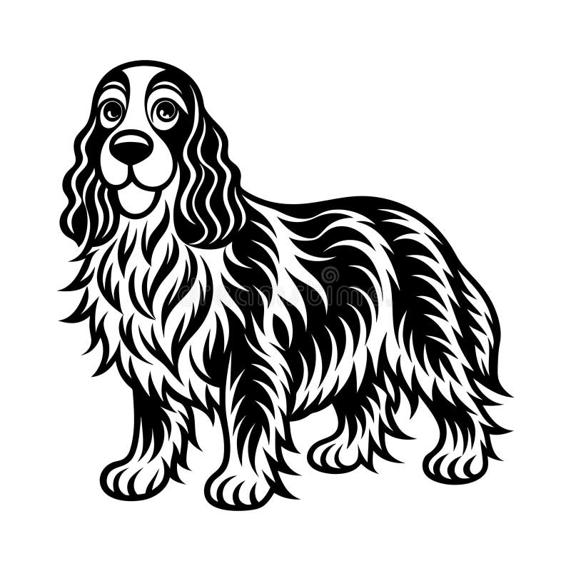 Cocker graphic vector EPS stock vector. Illustration of painting ...