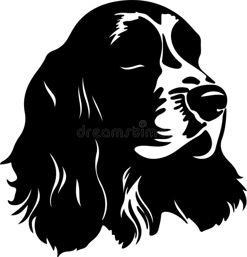 Cocker Spaniel Black Silhouette Generative Ai Stock Vector ...
