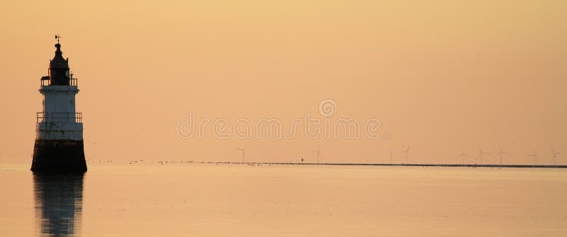 Cockersands Lighthouse in River Lune Estuary Stock Image - Image of ...