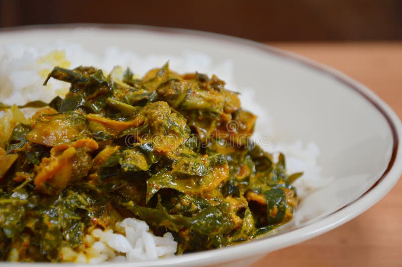 Cockle Curry with Betel Leaves on Rice Stock Image - Image of herb ...