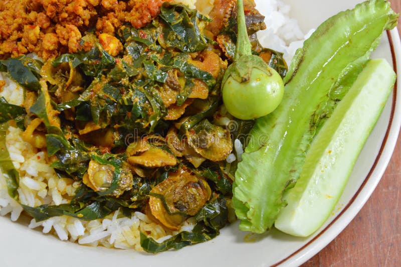 Cockle Curry Betel Leaves Vegetable Rice Stock Photos - Free & Royalty ...