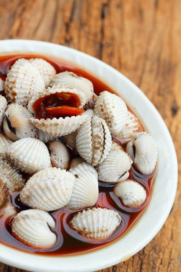 Cockle in fish sauce stock image. Image of crustacean - 31222581