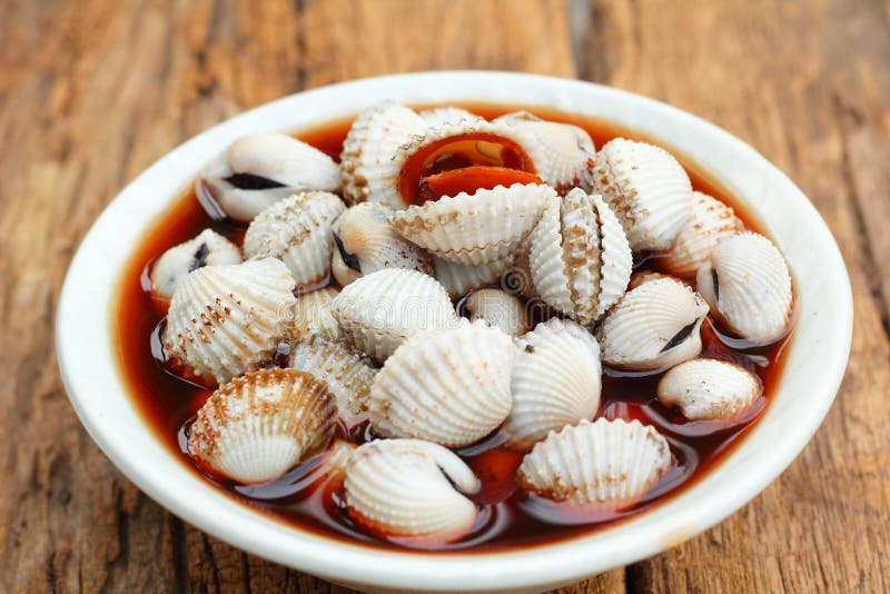 Cockle in fish sauce stock image. Image of marinated - 31222603