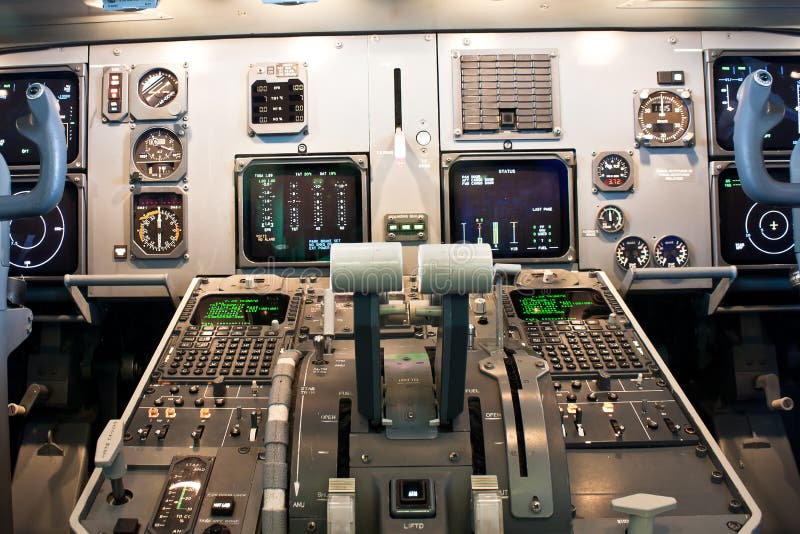 Dash-8-200 Flight Deck stock photo. Image of contrail - 2186834