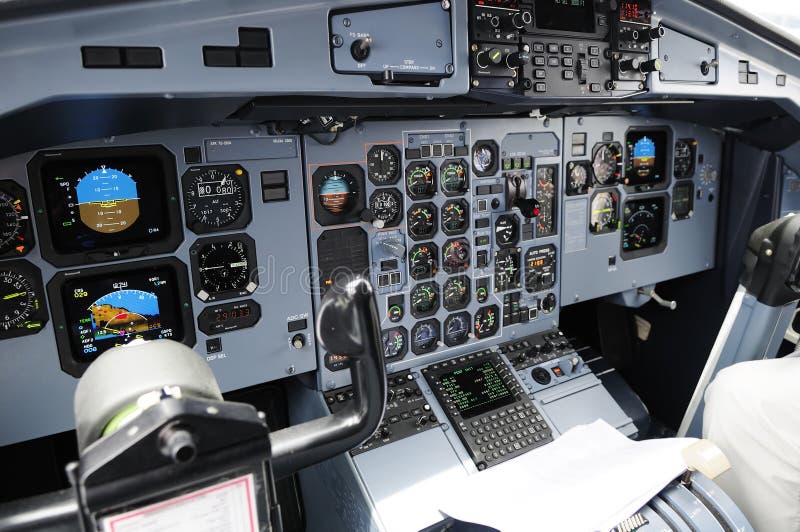 Cessna 172 Cockpit Airplane Flight Instrument Panel with Pilot ...