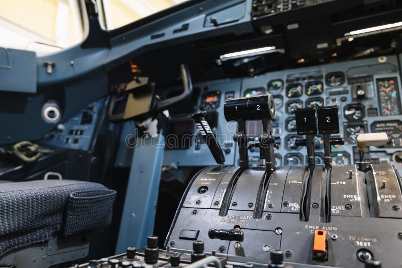 The cockpit of an airplane stock photo. Image of vehicle - 366471662
