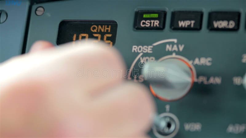 Cockpit Cabin. Pilot Switch Controls Aircraft A320 Stock Footage ...