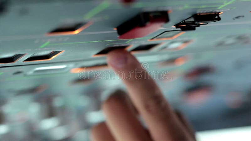 Cockpit Cabin. Pilot Switch Controls Aircraft A320 Stock Footage ...