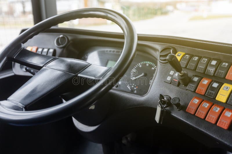 Cockpit or Cabin of a Public Bus, Concept of Urban Public ...