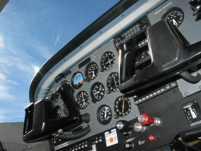 Inside Small Airplane Cockpit Stock Image - Image of cockpit, inside ...