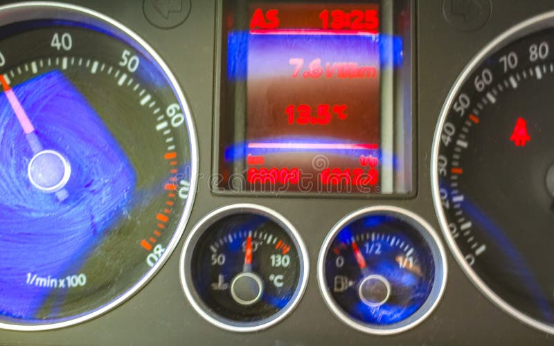 Cockpit Display and Steering Wheel in the Car Bremen Germany Editorial ...