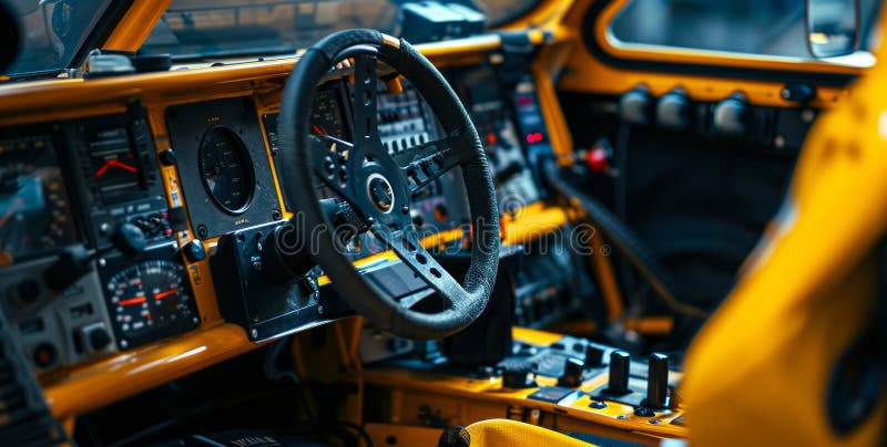The Cockpit of an Empty Racing Room Stock Photo - Image of control ...