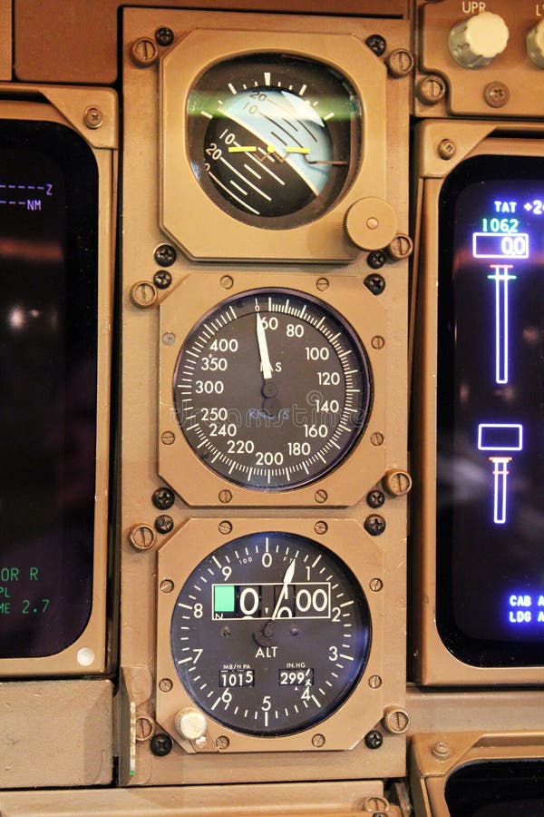 Airplane Cockpit Instruments Stock Photo - Image of guages, panel: 8379438