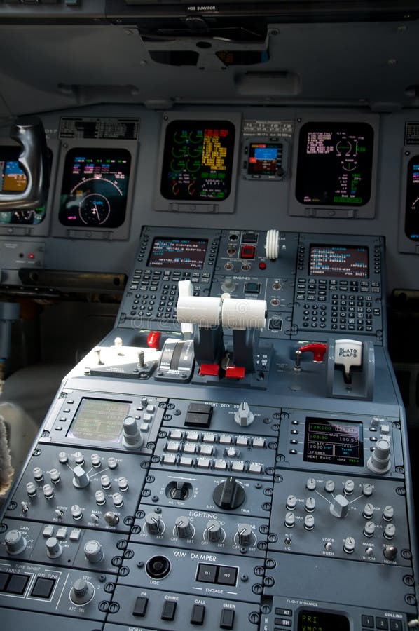 Cockpit of jet airliner stock image. Image of transportation - 42846657