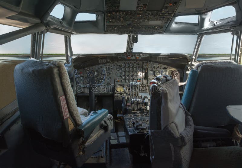 Cockpit of a jumbo jet stock image. Image of instrumentation - 34814557