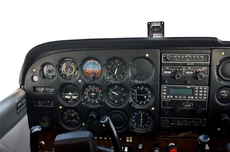Cessna 172 Cockpit Airplane Flight Instrument Panel with Pilot ...