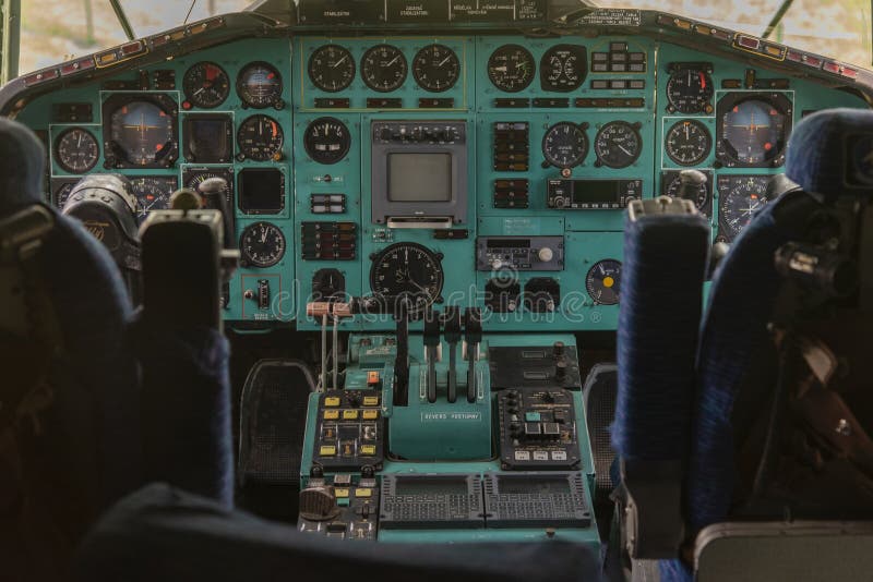 Cockpit of an Old Russian Airplane Stock Image - Image of vintage ...