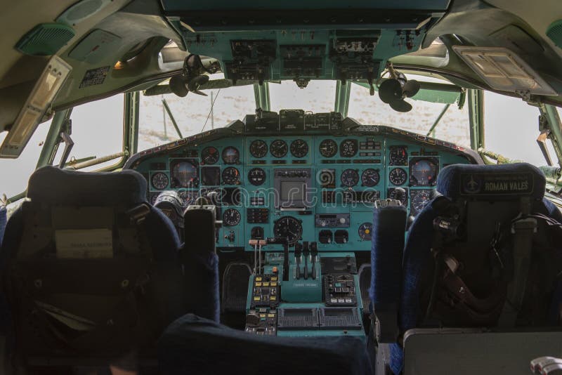 Cockpit of an Old Russian Airplane Stock Photo - Image of ...