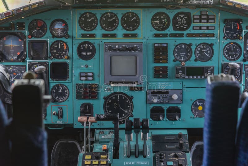 Cockpit of an Old Russian Airplane Stock Image - Image of aircraft ...