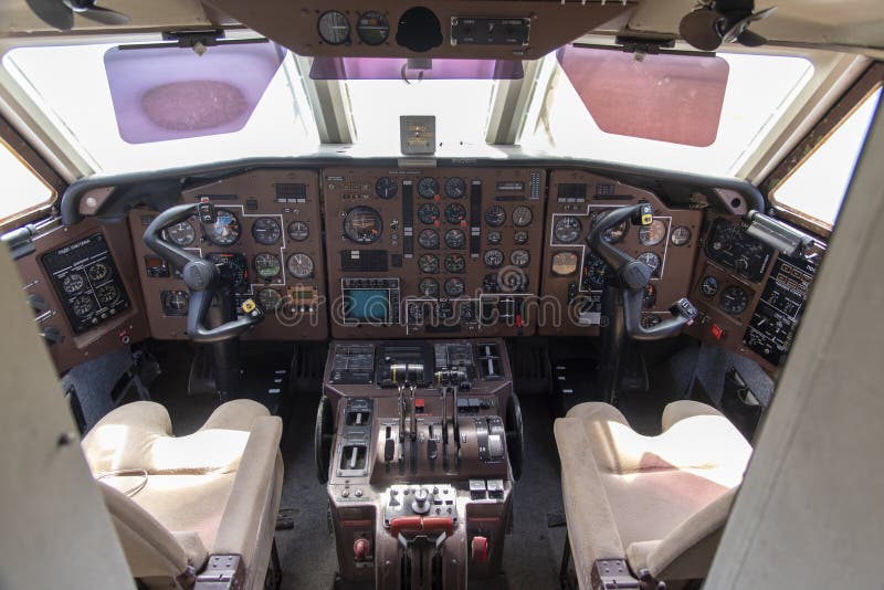 Cockpit of an Old Russian Airplane Stock Image - Image of inside ...