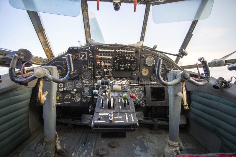 Cockpit of an Old Russian Plane Editorial Photography - Image of dial ...
