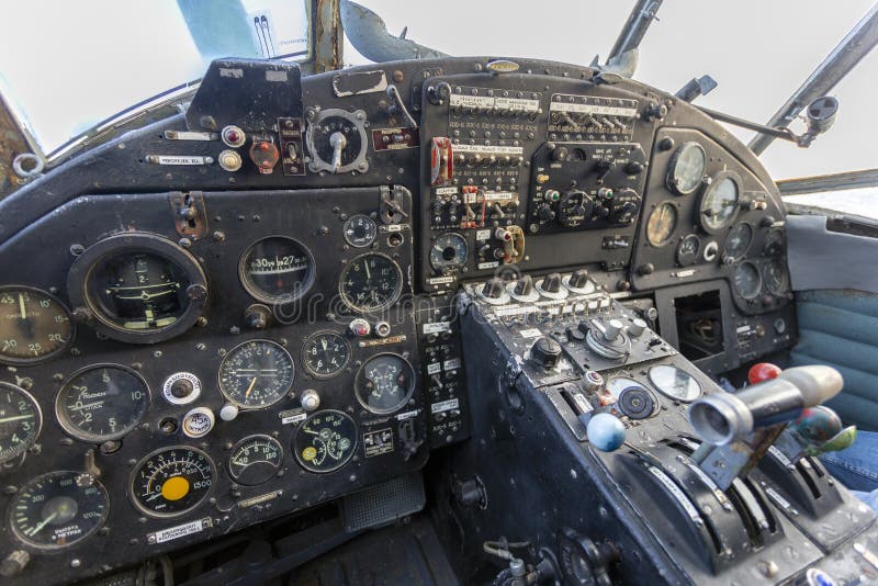 Cockpit of an Old Russian Plane Editorial Photo - Image of flying ...