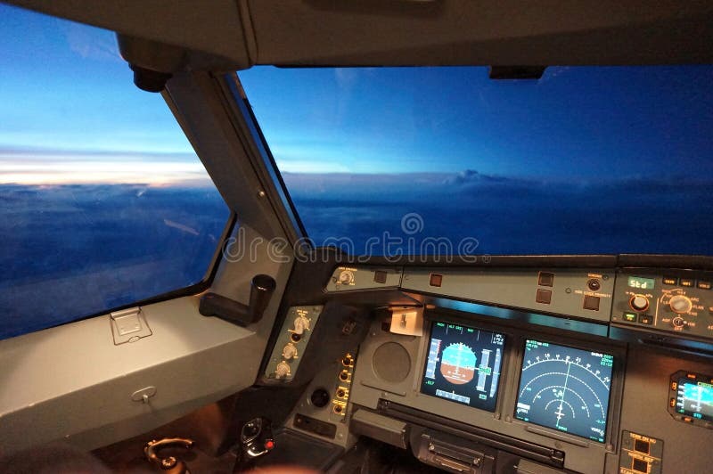 Cockpit Panel and Instrument Stock Photo - Image of night, instrument ...