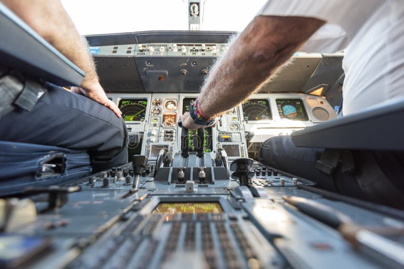 Cockpit View of an Airplane in Flight Stock Image - Image of flight ...