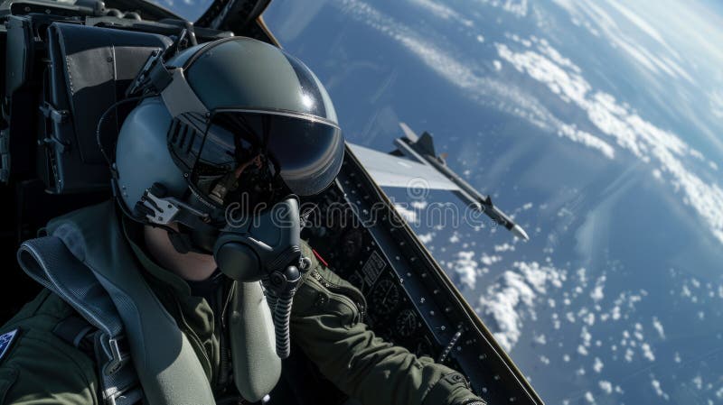 Cockpit Pilots Military Combat Fighter War Stock Illustration ...