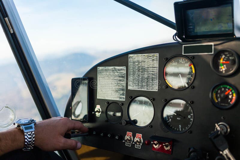 Cockpit and Board of an Airplane Stock Image - Image of airline ...