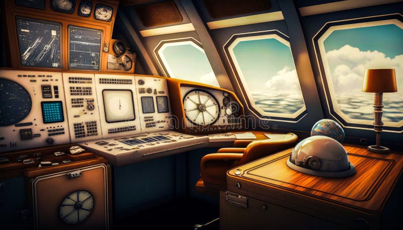The Cockpit of Ship is Shown in this Image. Generative AI Stock ...