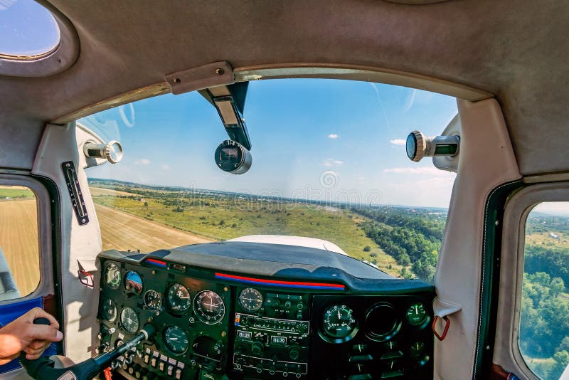 Cockpit of a Small Aircraft Stock Image - Image of measurement ...