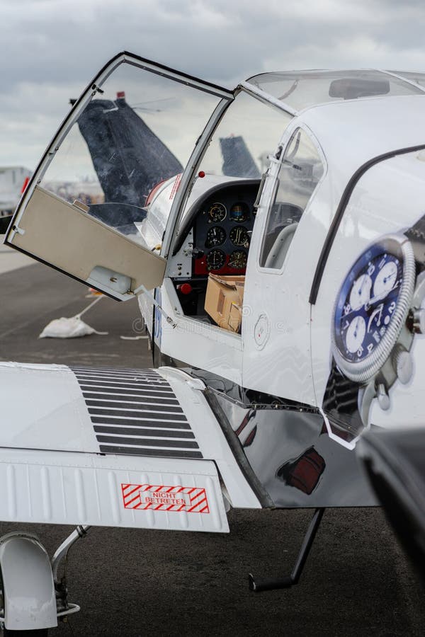 Cockpit of a Small Airplane with Open Canopy Stock Image - Image of ...