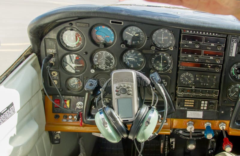 Cockpit of a Small Commercial Plane Stock Image - Image of airplane ...
