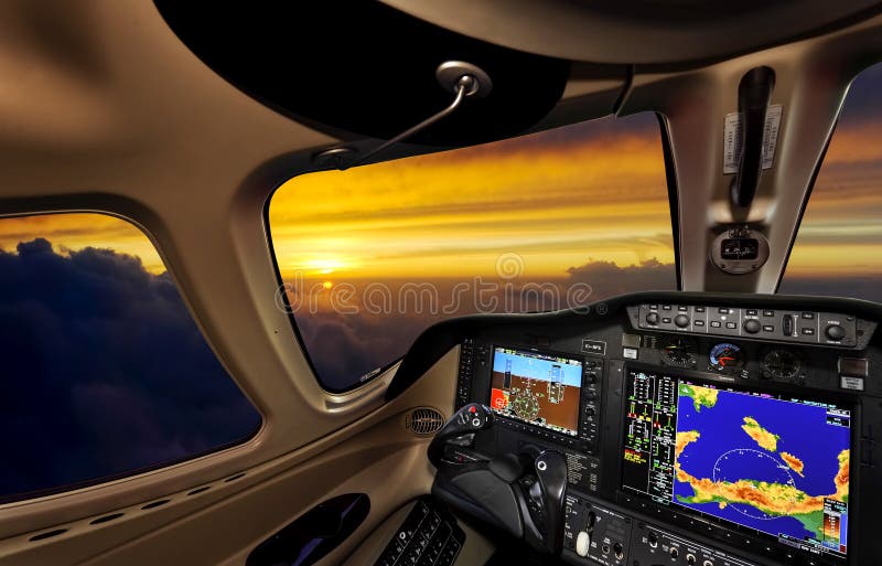 Cockpit at sunset editorial image. Image of freedom, atmosphere - 37079795