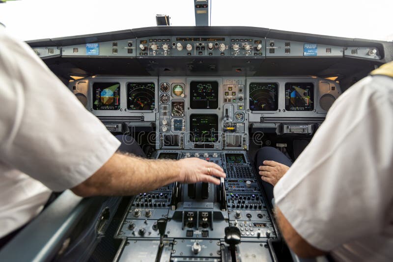 Cockpit View of an Airplane in Flight Stock Photo - Image of aviation ...