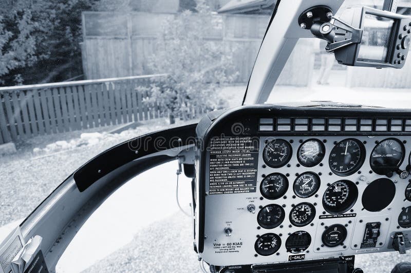 Cockpit View of the Modern Passenger Helicopter Stock Image - Image of ...