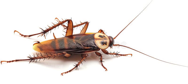 Cockroach Crawling on a Clean, White Surface. Pest Cockroach Against a ...