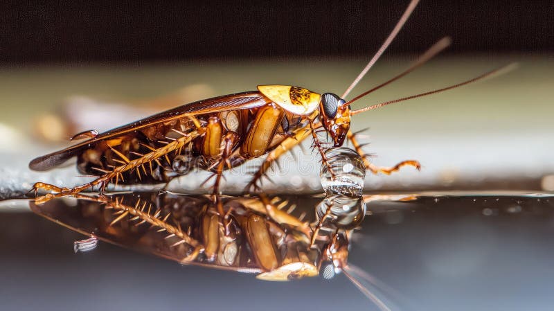 Cockroach Drinking Water stock photo. Image of nature - 336535008