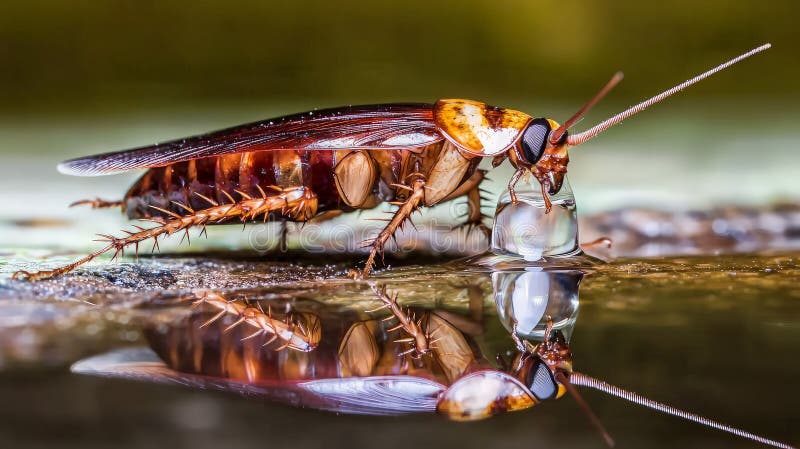 Cockroach Drinking Water stock image. Image of creature - 336535001