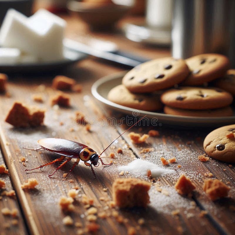 Cockroach in house stock illustration. Illustration of drink - 339549258