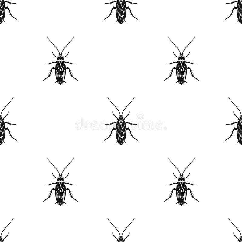 Cockroach Icon in Black Style Isolated on White. Insects Pattern. Stock ...
